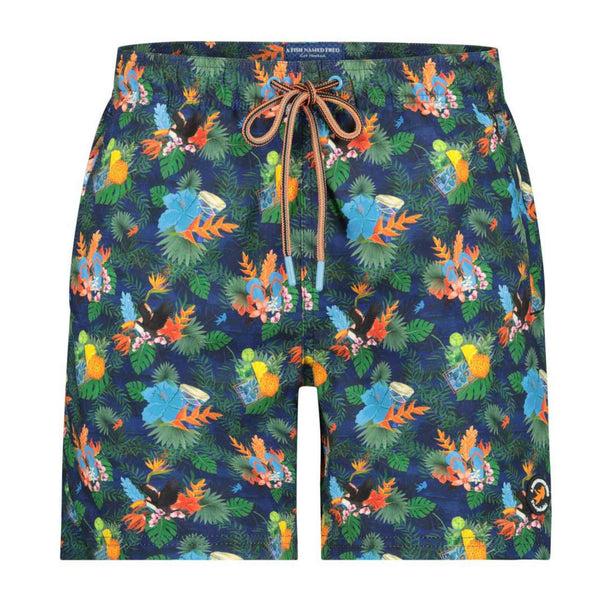 A Fish Named Fred Leaf Story Swim Short - Yarads Menswear